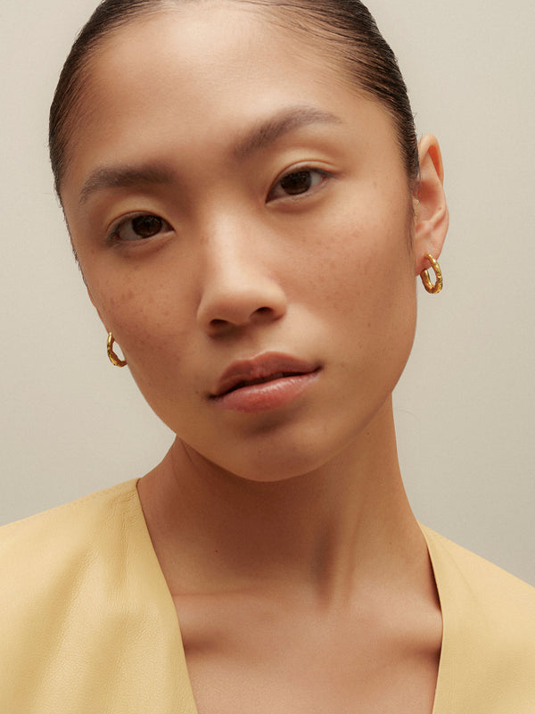 Talisman Small Hoop Earrings 14k Gold - EVA REMENYI