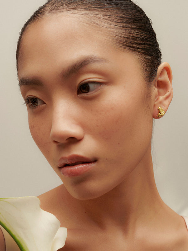 Talisman Half Moon Earrings 14k Gold - EVA REMENYI