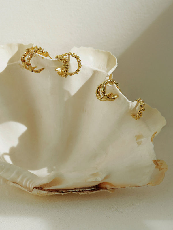 Talisman Small Hoop Earrings Gold - EVA REMENYI
